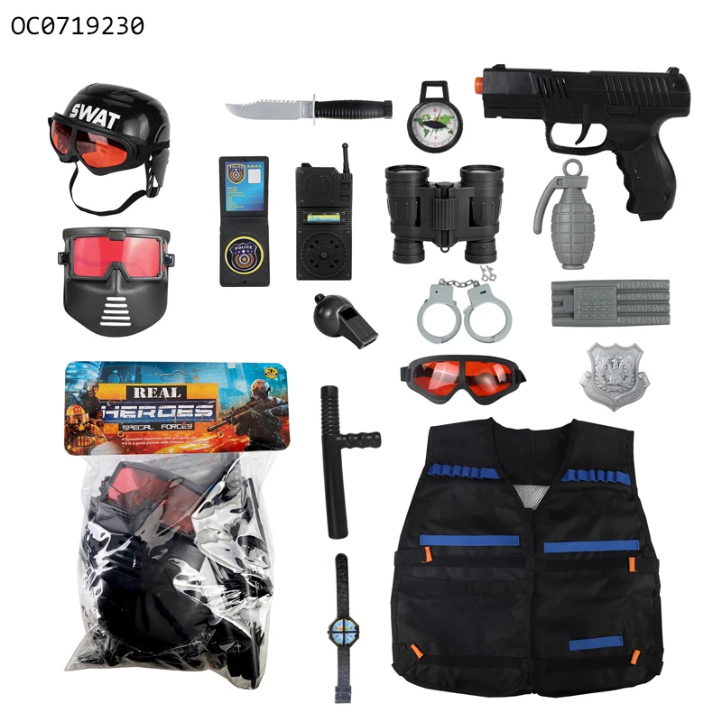 17PCS Toy Police Helmet & Kids Police Kit - Role Playing Fun
