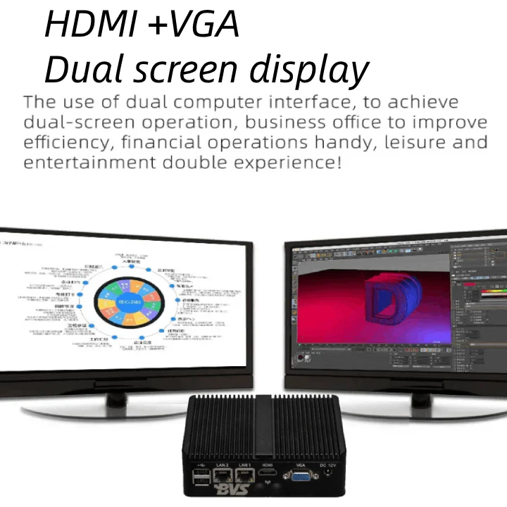 Small Portable Fanless Industrial Mini Pc Ce-leron J4125 Hd 2com 2lan ...