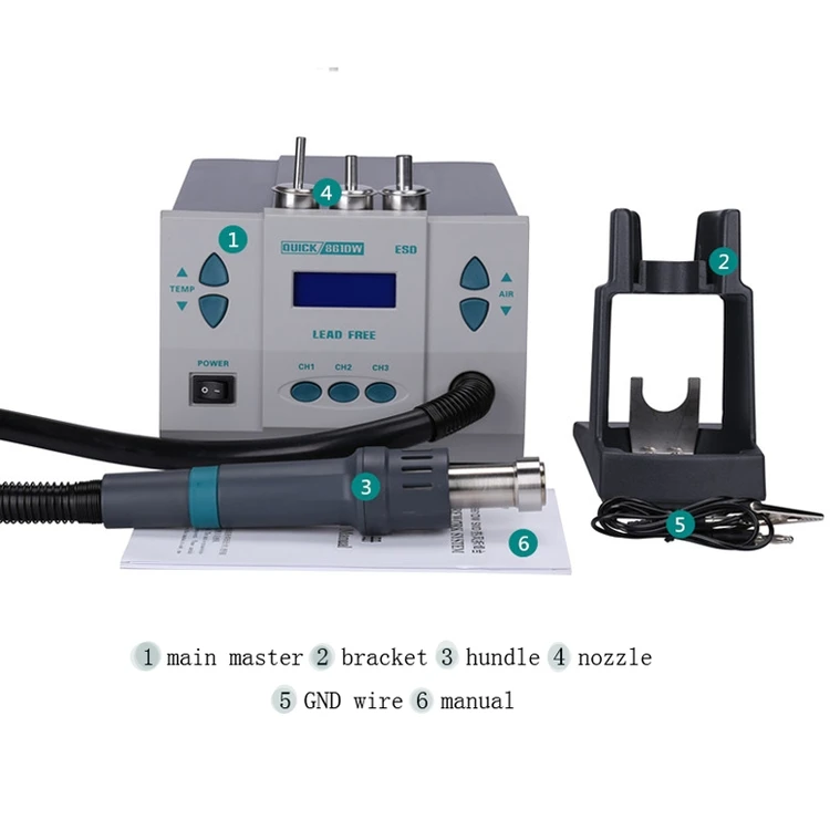 Quick 861DW Lead-Free Hot Air Welding Station - 3 Years Warranty