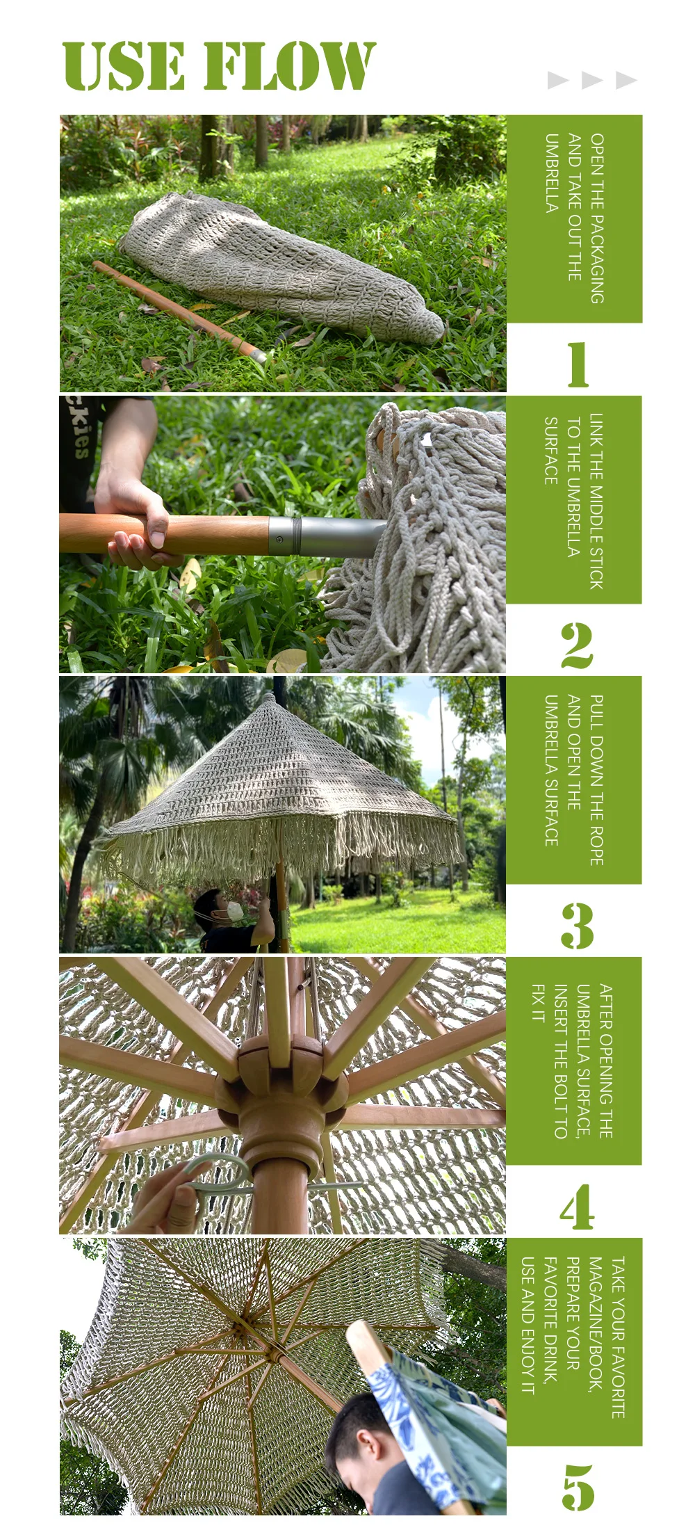 Shop Our Collection of Outdoor Garden Lace Handwoven Teak Umbrellas for ...