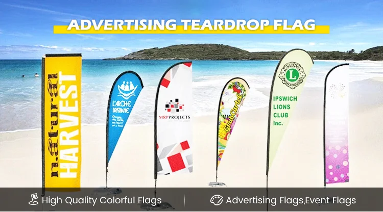 Custom Advertising Outdoor Flying Beach Flag Rectangle Banner Promotion ...
