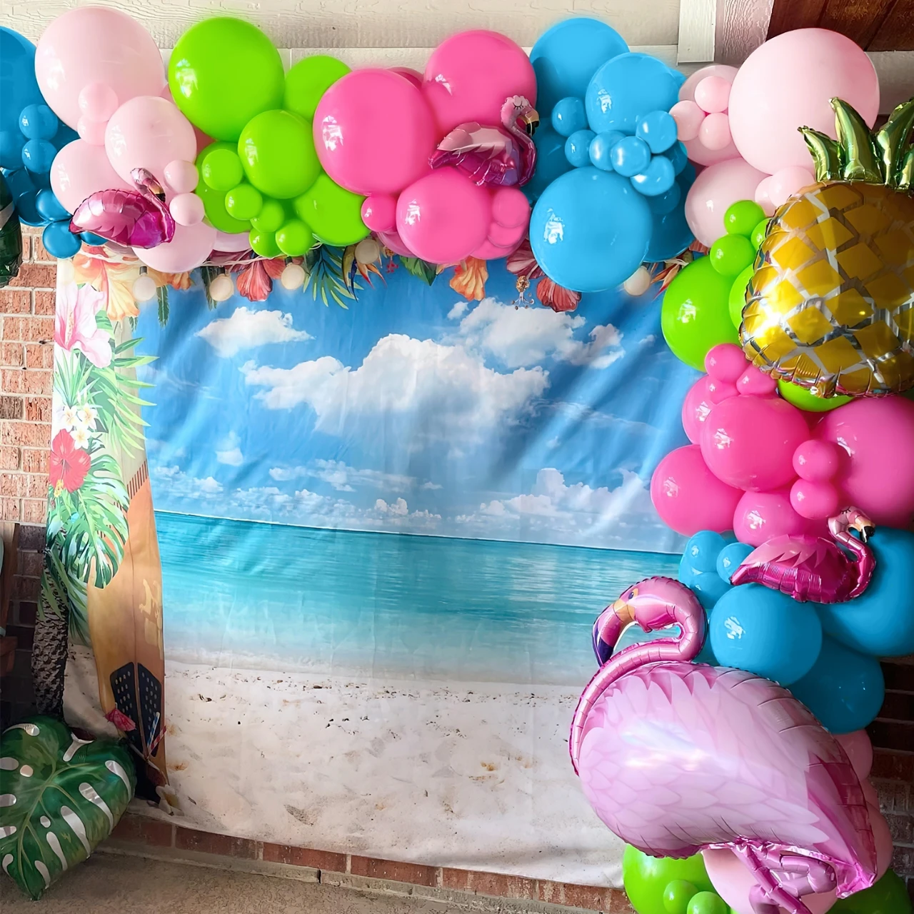 Flamingo Balloon Garland Arch Kit Latex Balloons for Summer Tropical ...