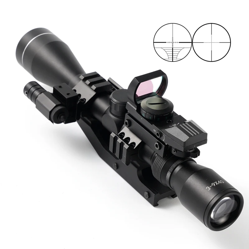 Telescopic Sight Multiplier 3-9x40 Combo Reflex Scope Red Laser Sight ...