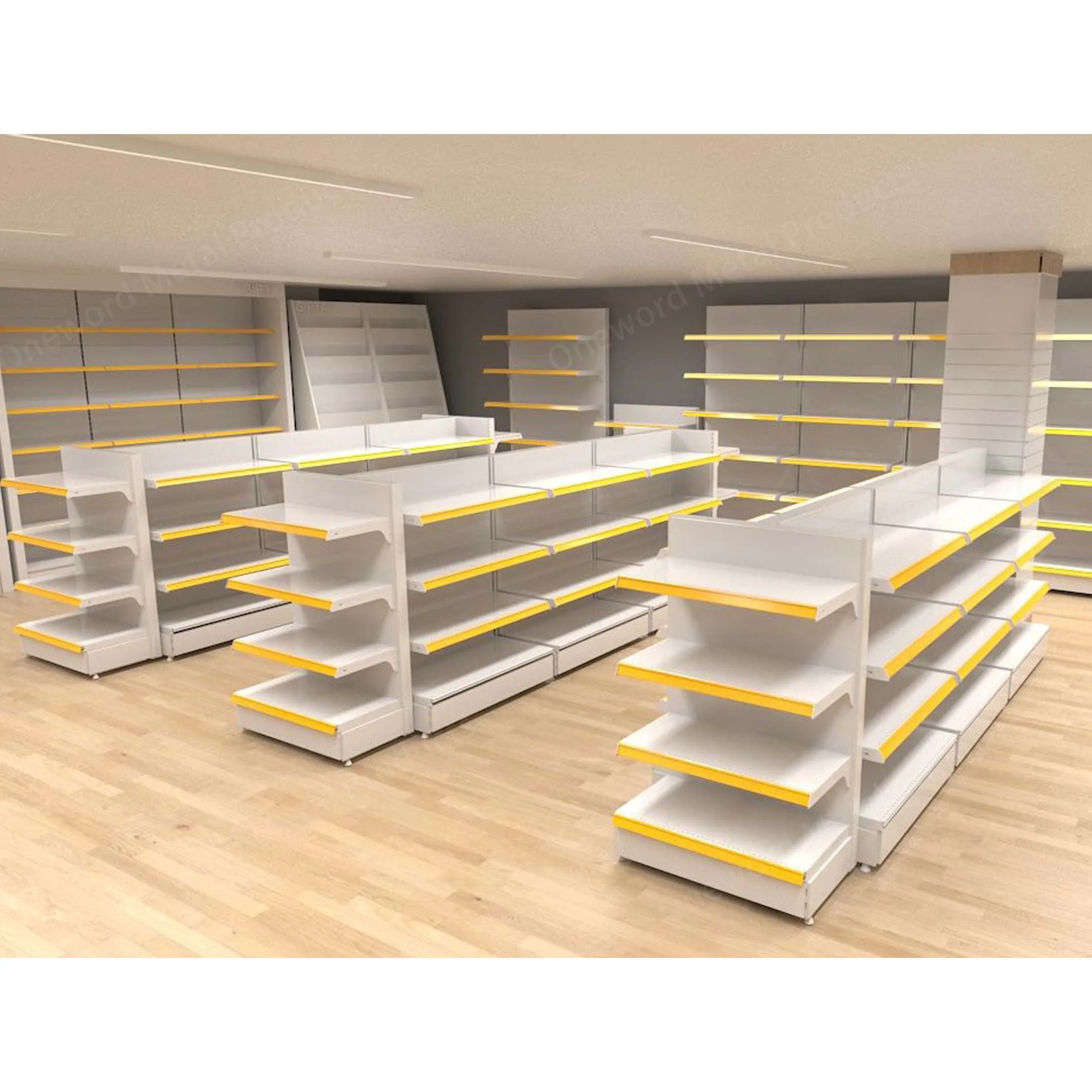 Grocery Items Food Metal Shelf Lozier Gondola Shelving Retail Store Display Groceries Products Supermarket Shelves