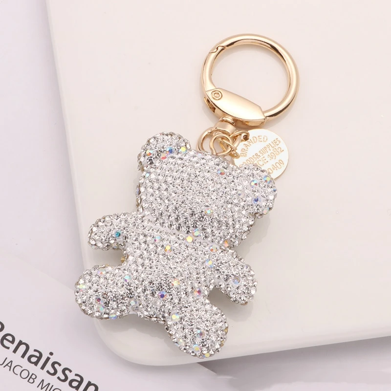 Luxury Bling Cute Crystal Mini Teddy Bear Keychain