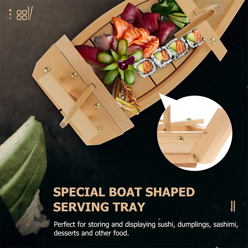 Shaped Sushi Boat 80cm Big Boat For Sushi Eco-friendly Wooden Handmade ...