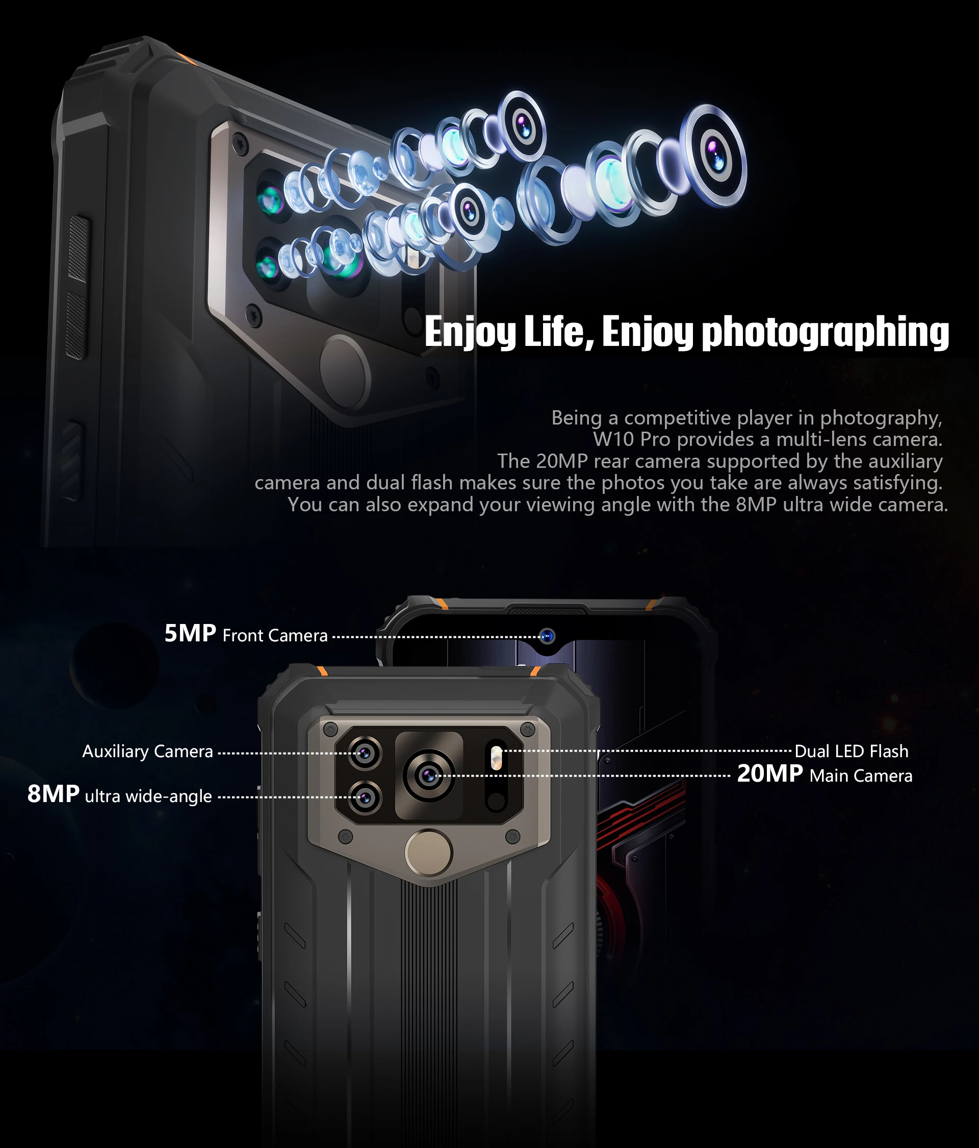 Hotwav W10 Pro 6.53 Inch 15000mah 4gb+64gb Shockproof Fingerprint ...