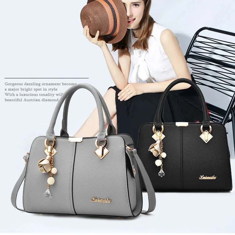 2023 New Arrived British Fashion Brand Handbag Vegan Gray Leather ...