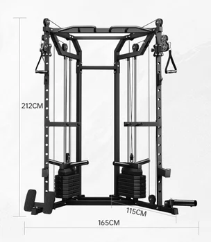 Multi-function Station Body Building Cable Crossover Gym Smith Machine ...