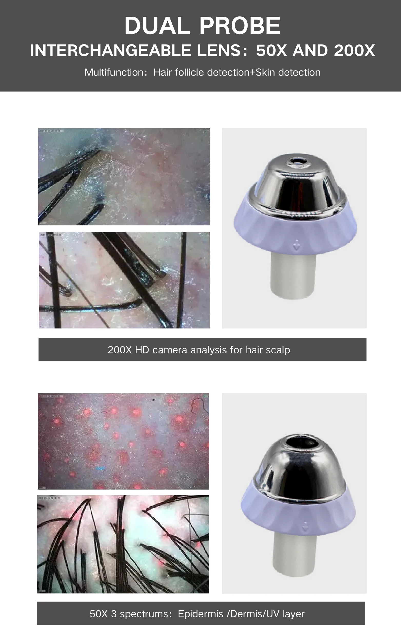 Portable HD Hair Follicles Scalp Scanner - Salon Beauty Analyzer