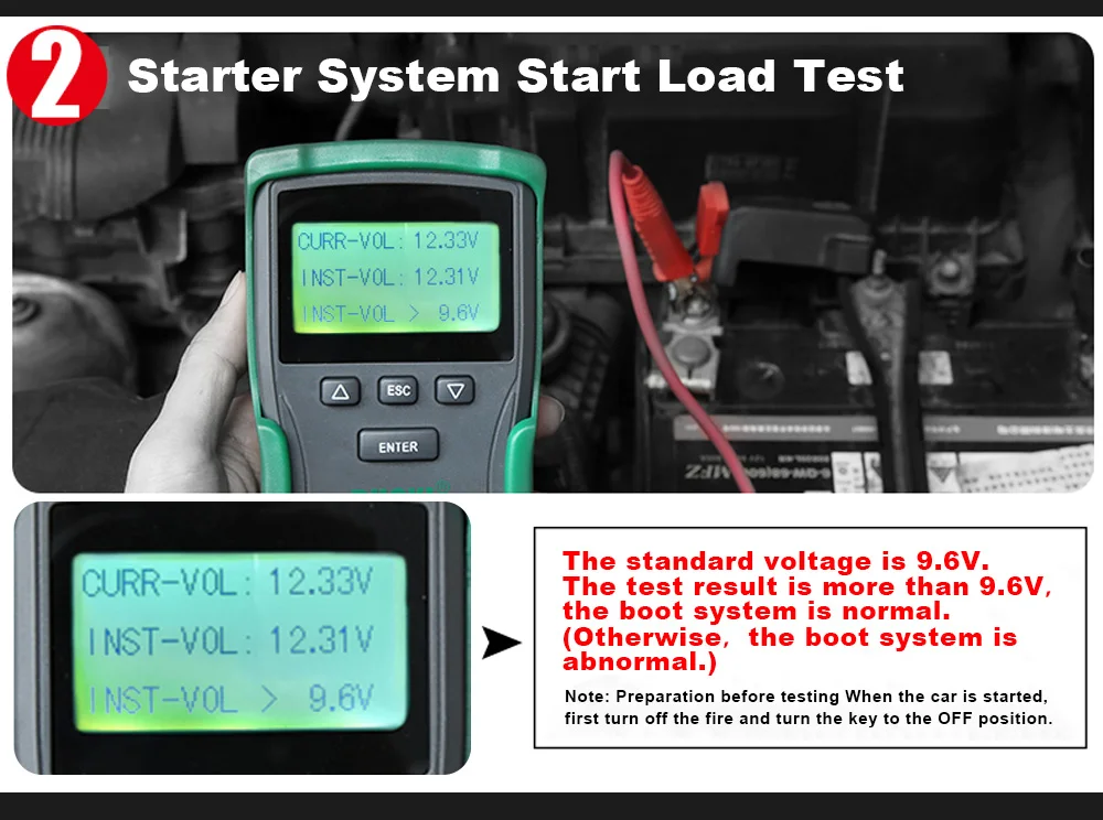 12v-24v Car Battery Tester Tool Analyzer Voltage Load Test Digital ...