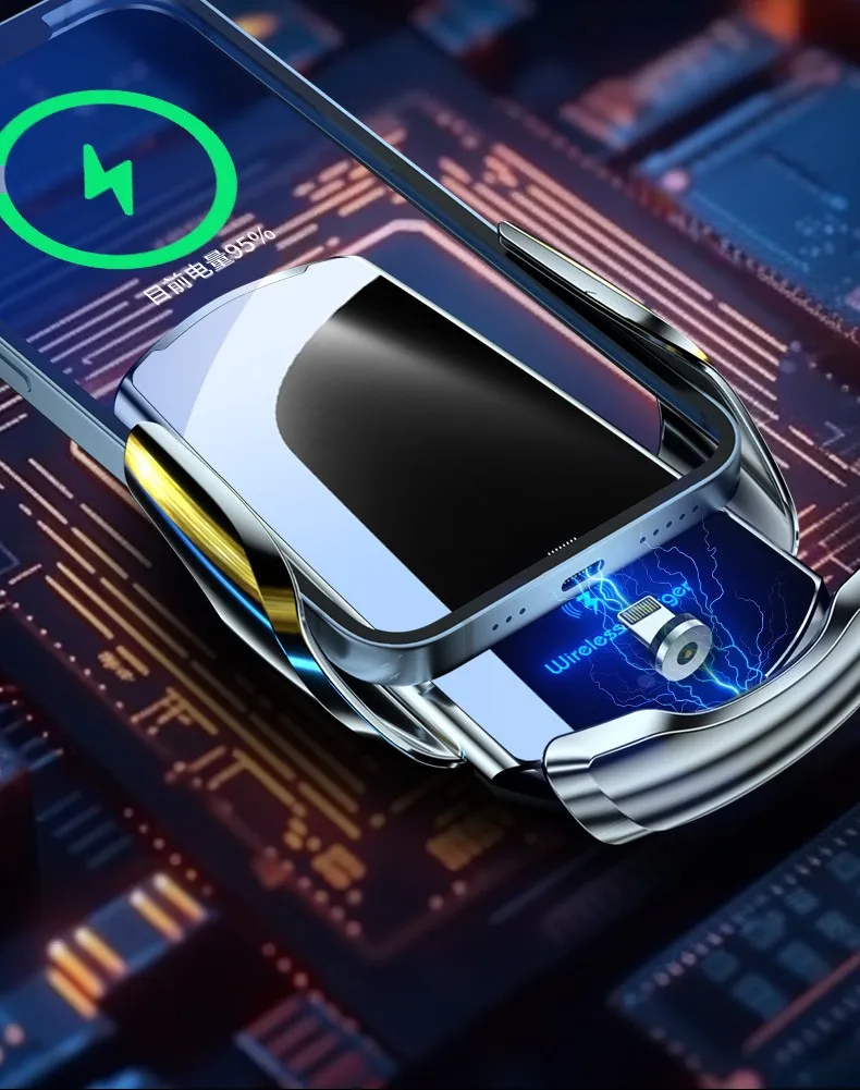 Q3 15w New Smart Inductive Car Charger Phone Holder Fast Car Wireless ...