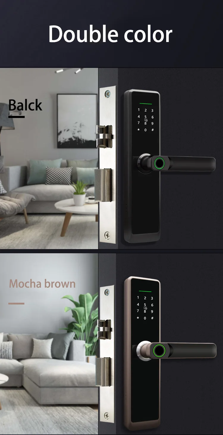 Security Electronic Smartlock Deadbolt For Front Door Locks Fingerprint ...