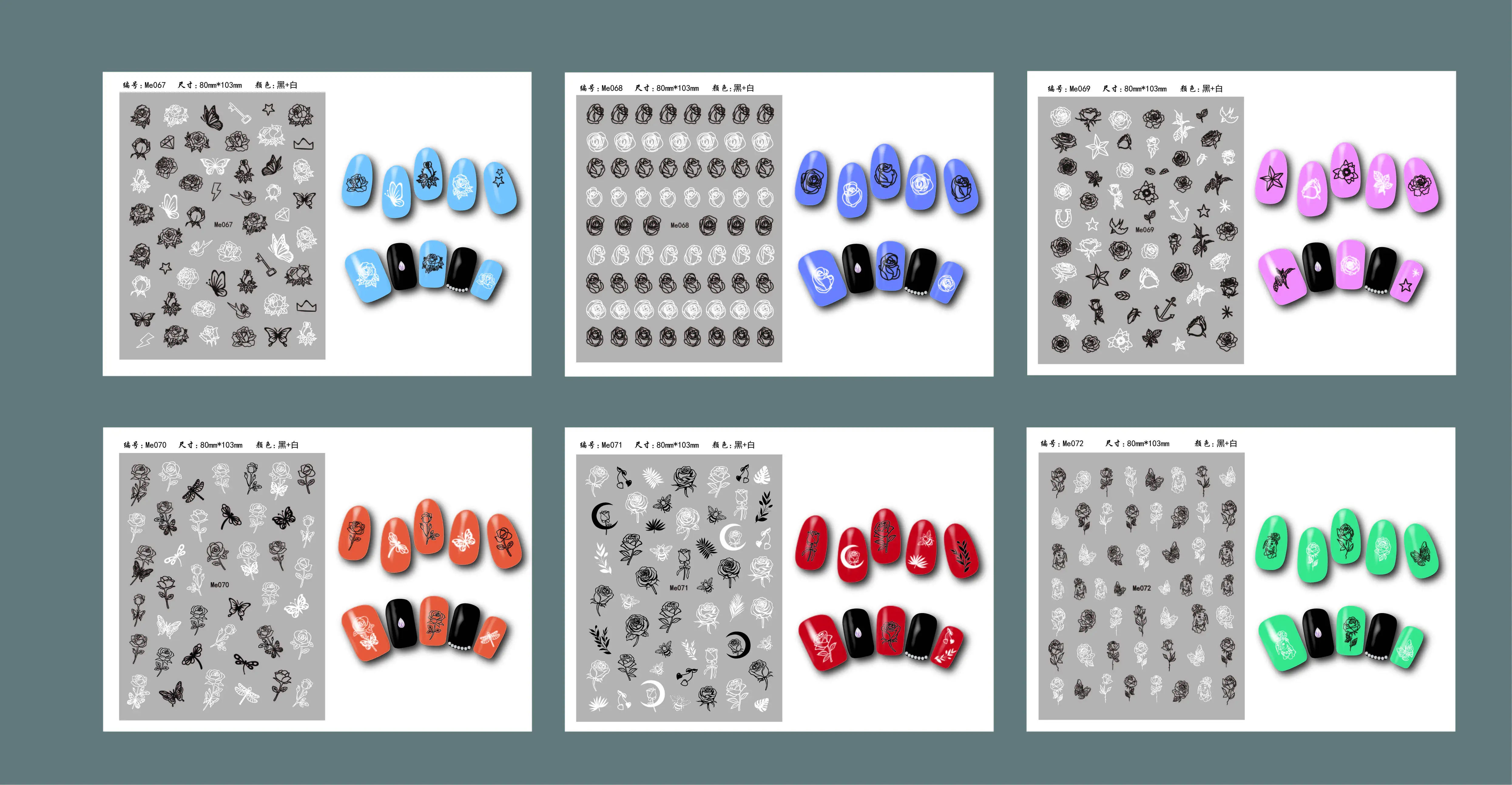 Wholesale OEM Custom Luxury Logo Nail Decals and Decals Waterproof Nail ...