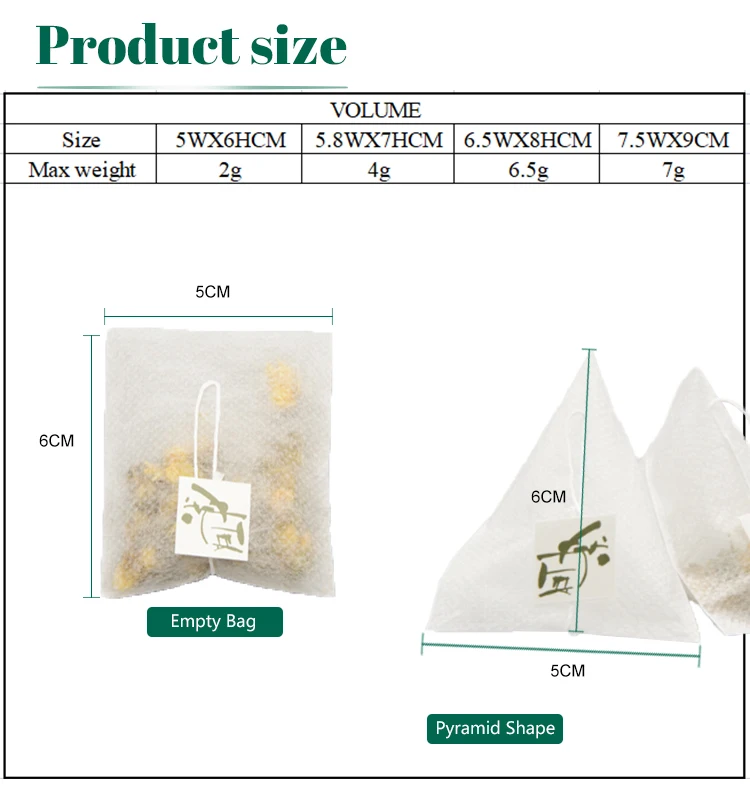 70*90mm Plastic-free Biodegradable Pla Mesh Or Non-woven Pyramid Tea ...