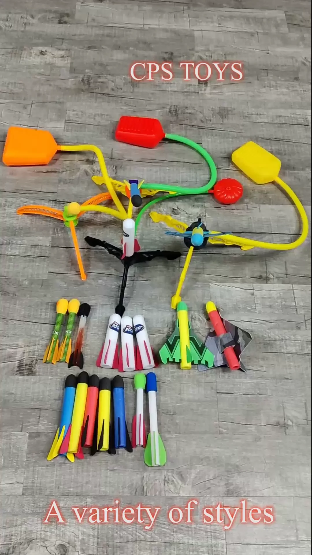 Flying Foam Rocket Launcher Air Powered Rockets Outdoor Games Play Toys ...