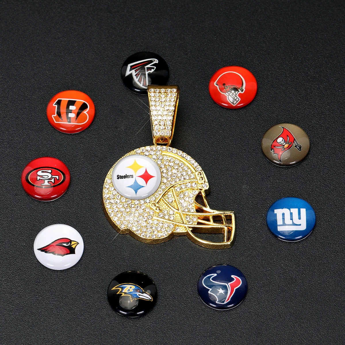Customize Team Helmet Party Football Helmets Necklace Charm Sports ...