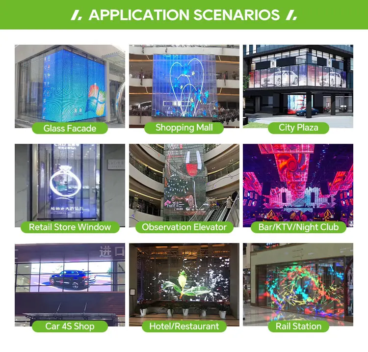 Indoor Outdoor Holographic Transparent LED Screen 3D Display