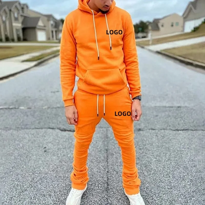 Wholesale Custom Mens Solid Color Slim Fit Stacked Flared Tracksuit ...