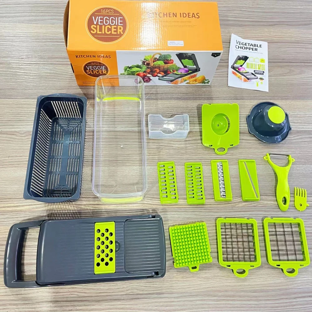 2022 Kitchen Tools Abs Plastic Mandoline 12 In 1 Multi-functional Food ...