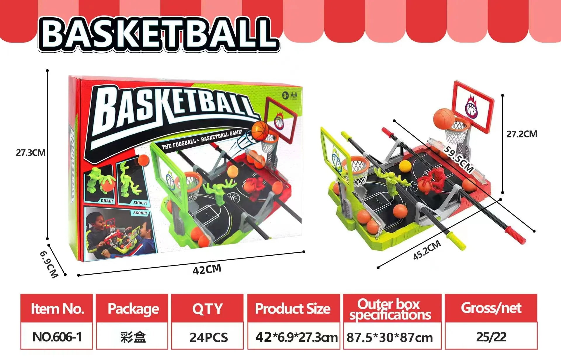 Zhengguang Portable 2 Players Battle Board Girls Boys Table Basketball ...