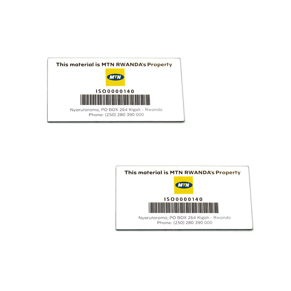 Custom Metal Asset Barcode Tag with Serial Numbers & Adhesive Sticker - OEM
