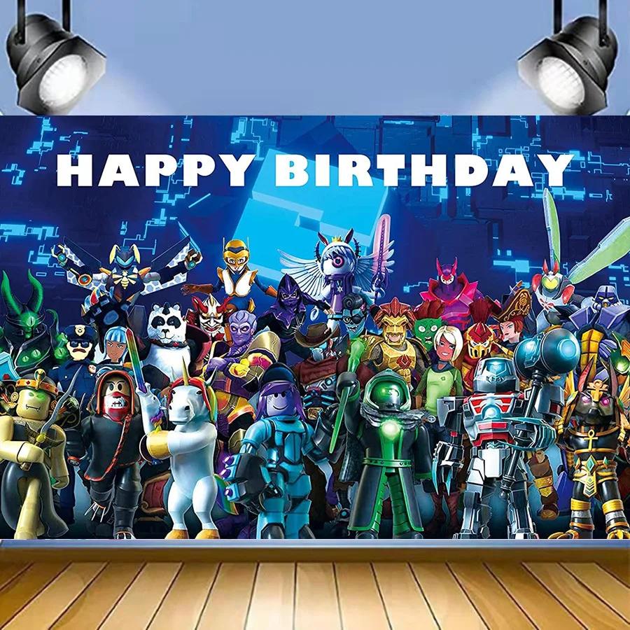Roblox Game Theme Birthday Party Backdrop Cloth - Cool Roblox ...