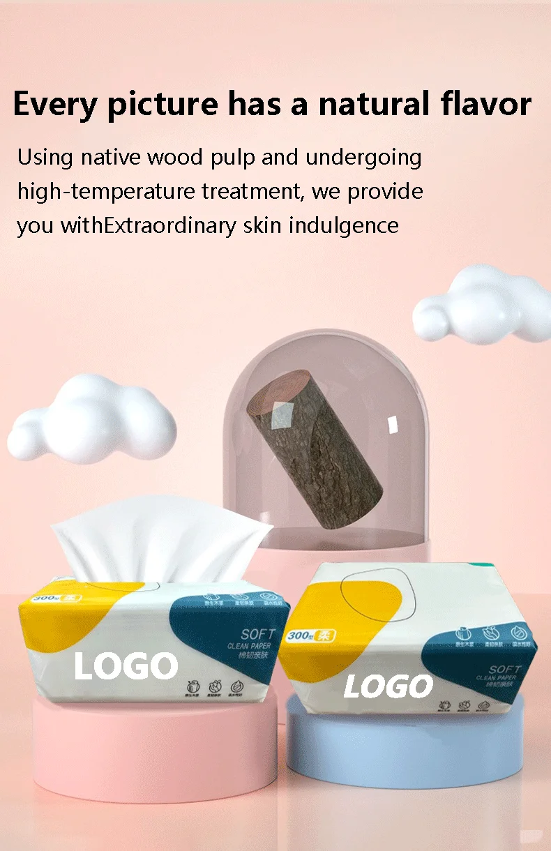 Rx Oem Logo Soft Face Tissue Papr 300 Sheets Virgin Wood Pulp Facial ...