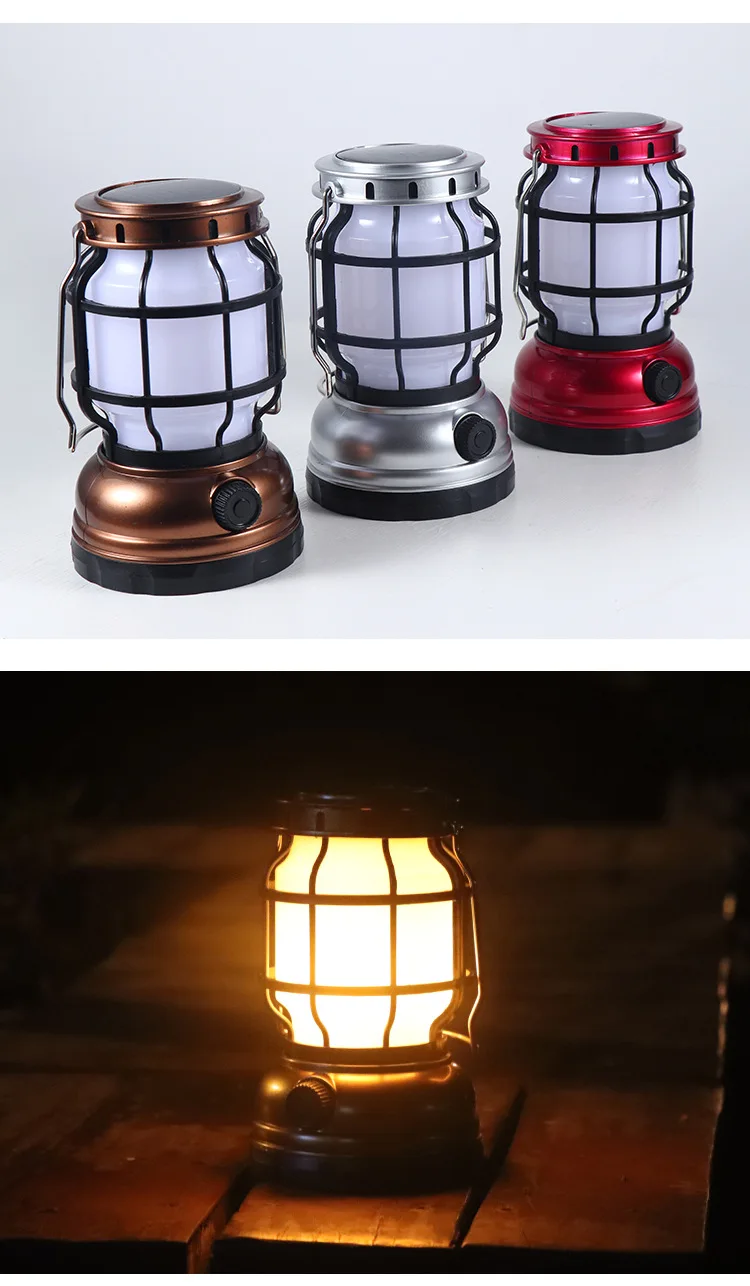 Outdoor Solar Flame Lights - Warm White LED Camping Lights