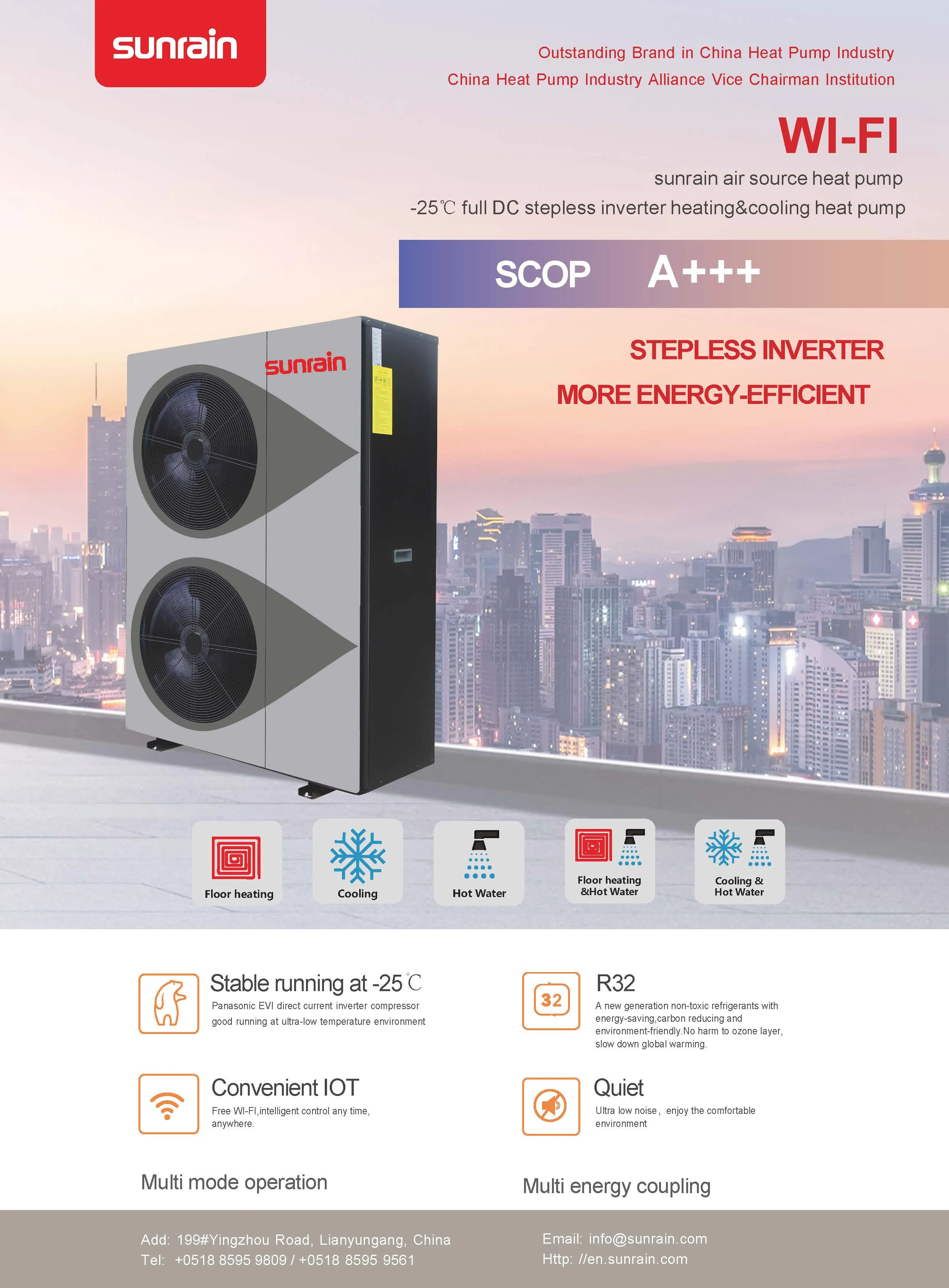 Factory Direct R32 DC Inverter Heating Cooling DHW EVI Heat Pump with ...