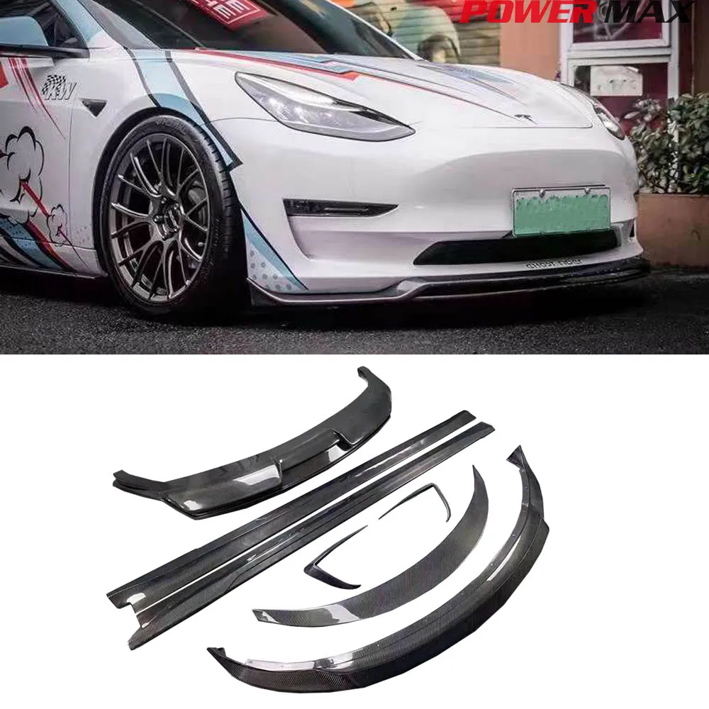 Carbon Fiber Body Kit Artisan Style for Tesla Model 3 Front Splitter ...