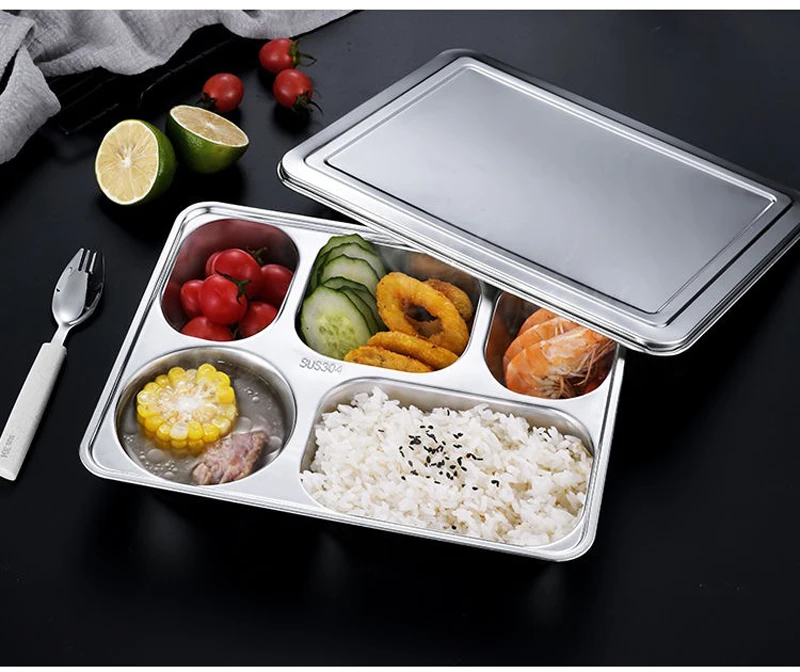 School Canteen 5 Compartment Divided Stainless Steel 201/304 Mess Hall ...