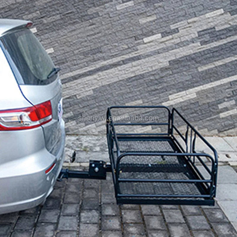 Tootuff Folding Cargo Carrier,Hitch Mount Luggage Basket With High Side ...