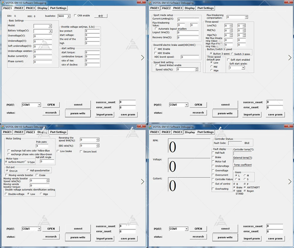 Votol Controller Programmable Em150-2sp 72v 150a Rated With Can-bus And ...