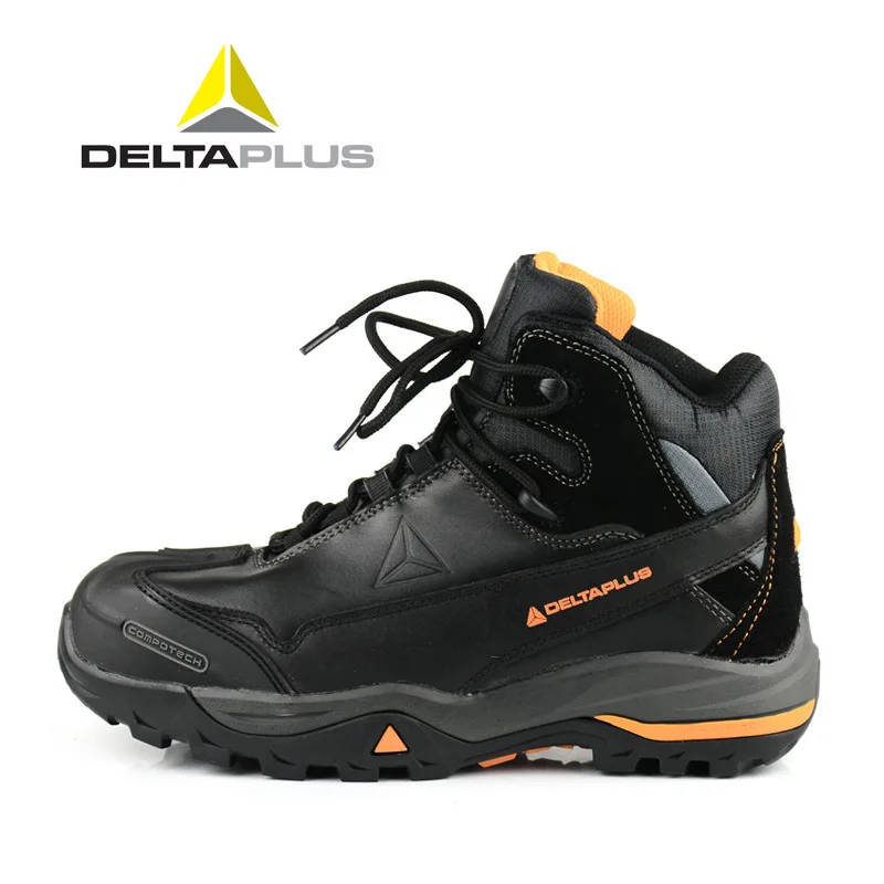 Delta Plus Antistatic Leather Safety Shoes with Rubber Outsole - Unisex ...