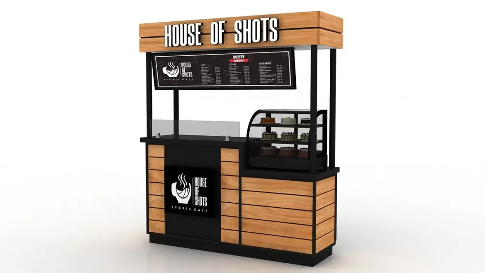 Retail Coffee Standing Shop Coffee Bar cart Custom Coffee Counter stall ...