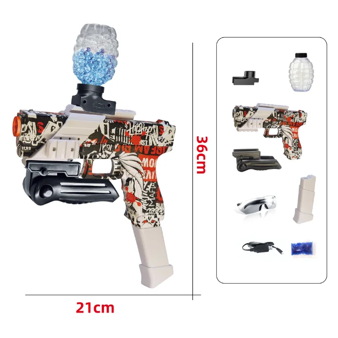 Splat Gun Splatter Ball Gun Gel Blaster Gun Electric Ball Water Bead ...