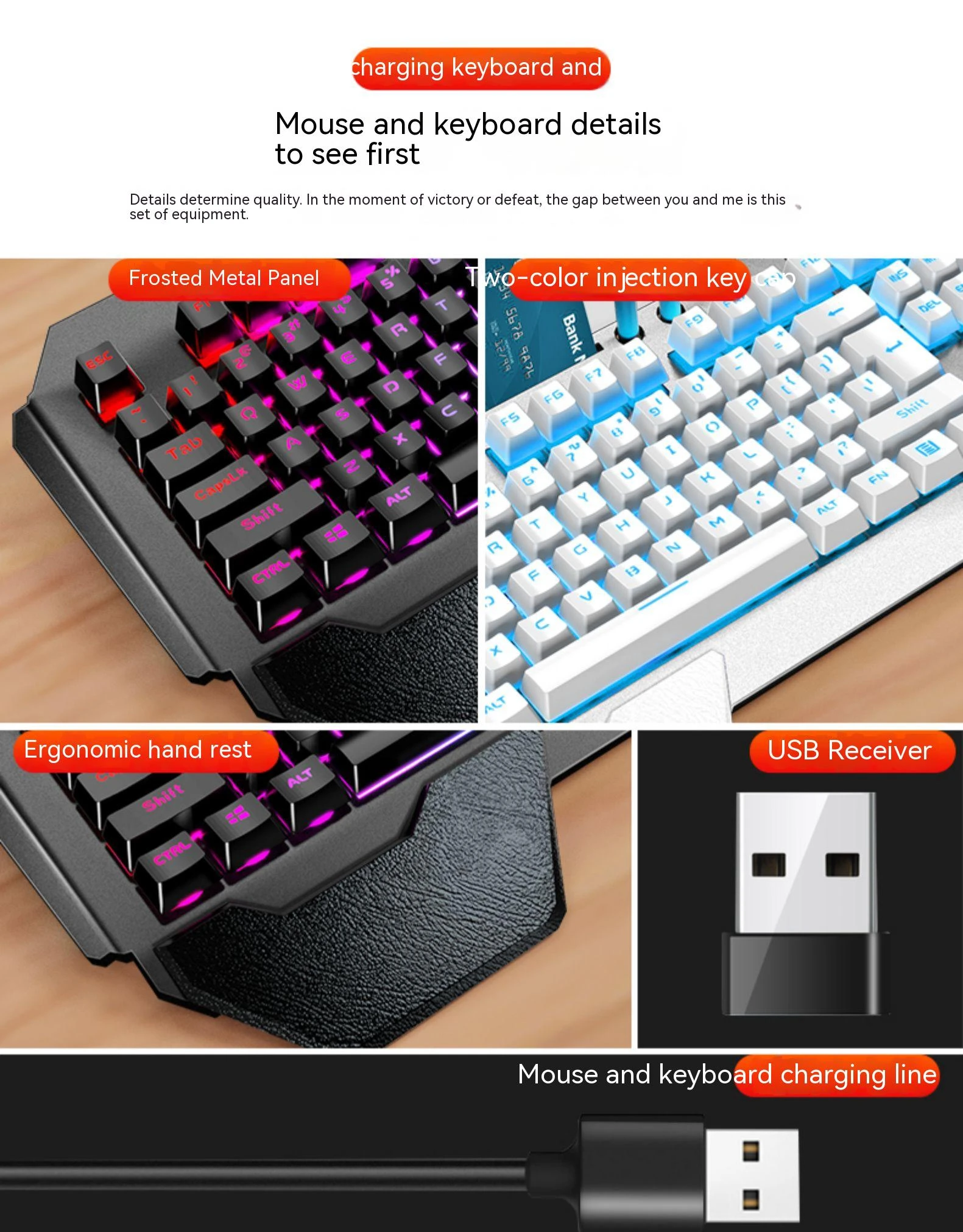 XINMENG K680 RGB Wireless Keyboard and Mouse Set for Esports