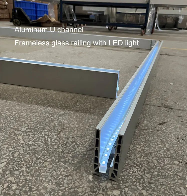 HDSAFE Aluminum Base Shoe U Channel LED Stair Balustrades Handrails ...