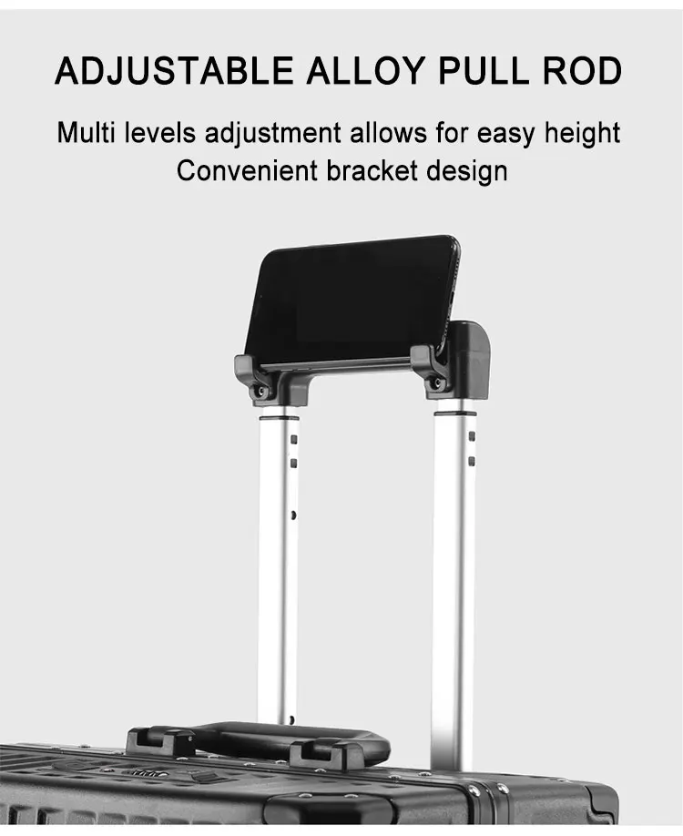 Aluminum Frame Trolley Luggage - Multifunctional Travel Suitcase