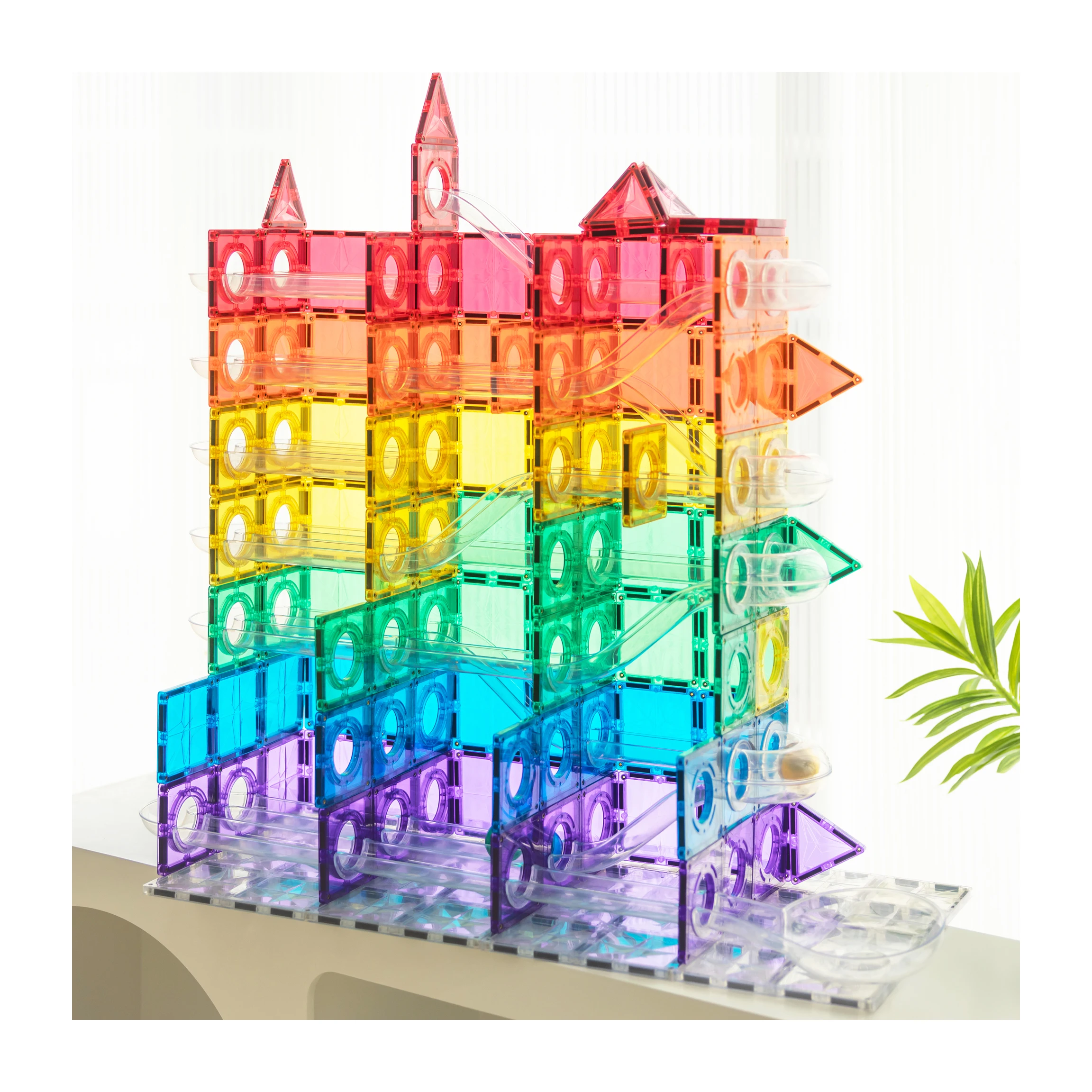 MNTL Kids Educational Plastic Pipe Blocks Building100pcs Marble Run ...