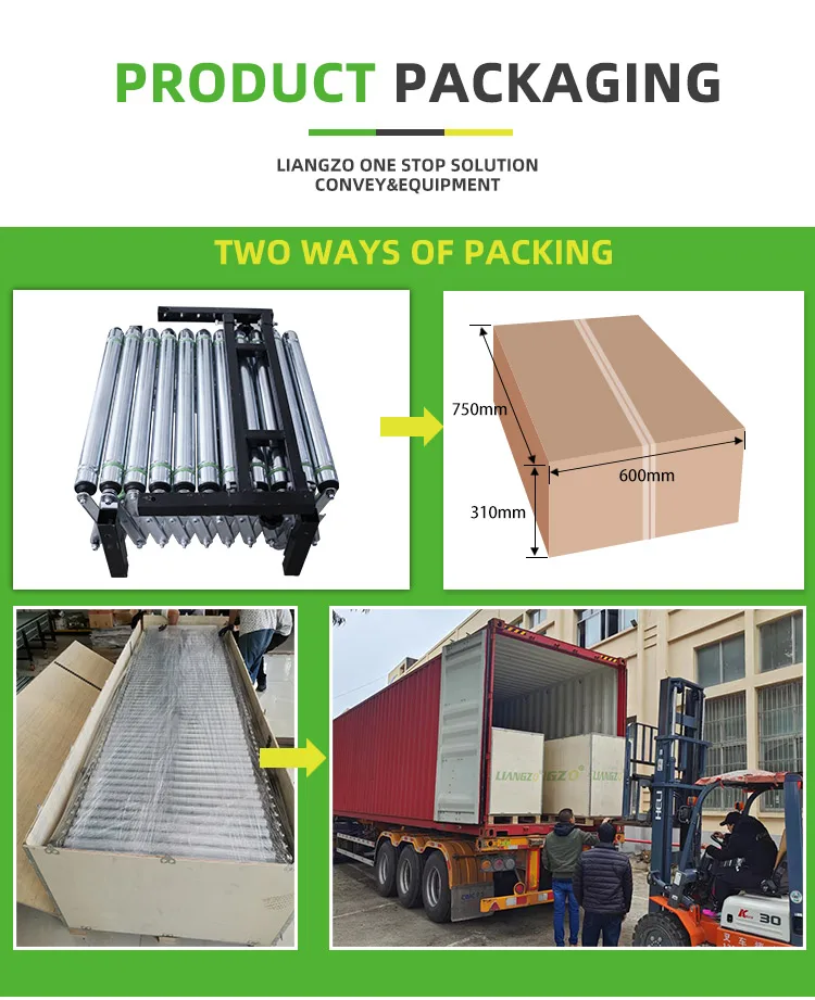 Liangzo Manual Gravity Flexible Expandable Roller Conveyor for Unloading