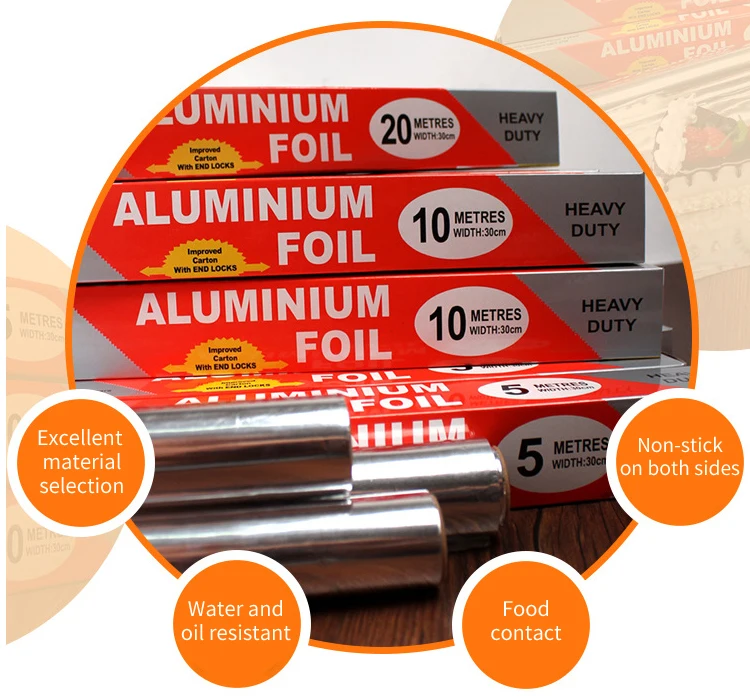 Household 8011 Food Grade Household Aluminium Food Packaging Tin Foil ...