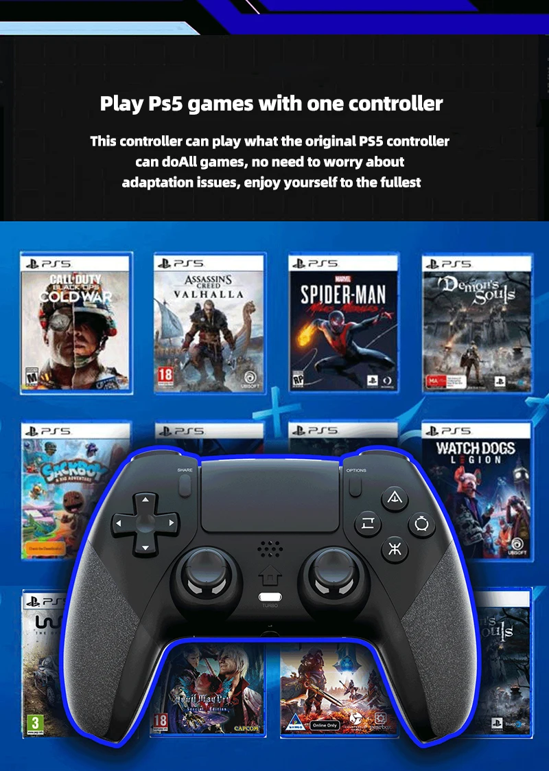 Elite Wireless Game Controller Dual Vibration Programmable Button Six ...