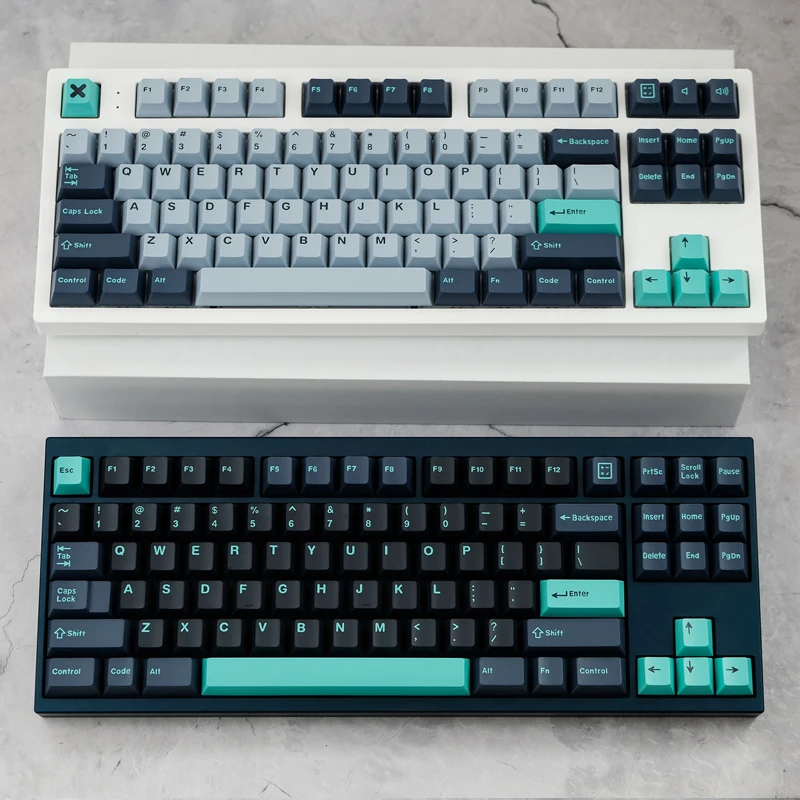 173 Keys Hammerhead Clone Keycap Cherry Profile PBT Keycaps Black Blue ...