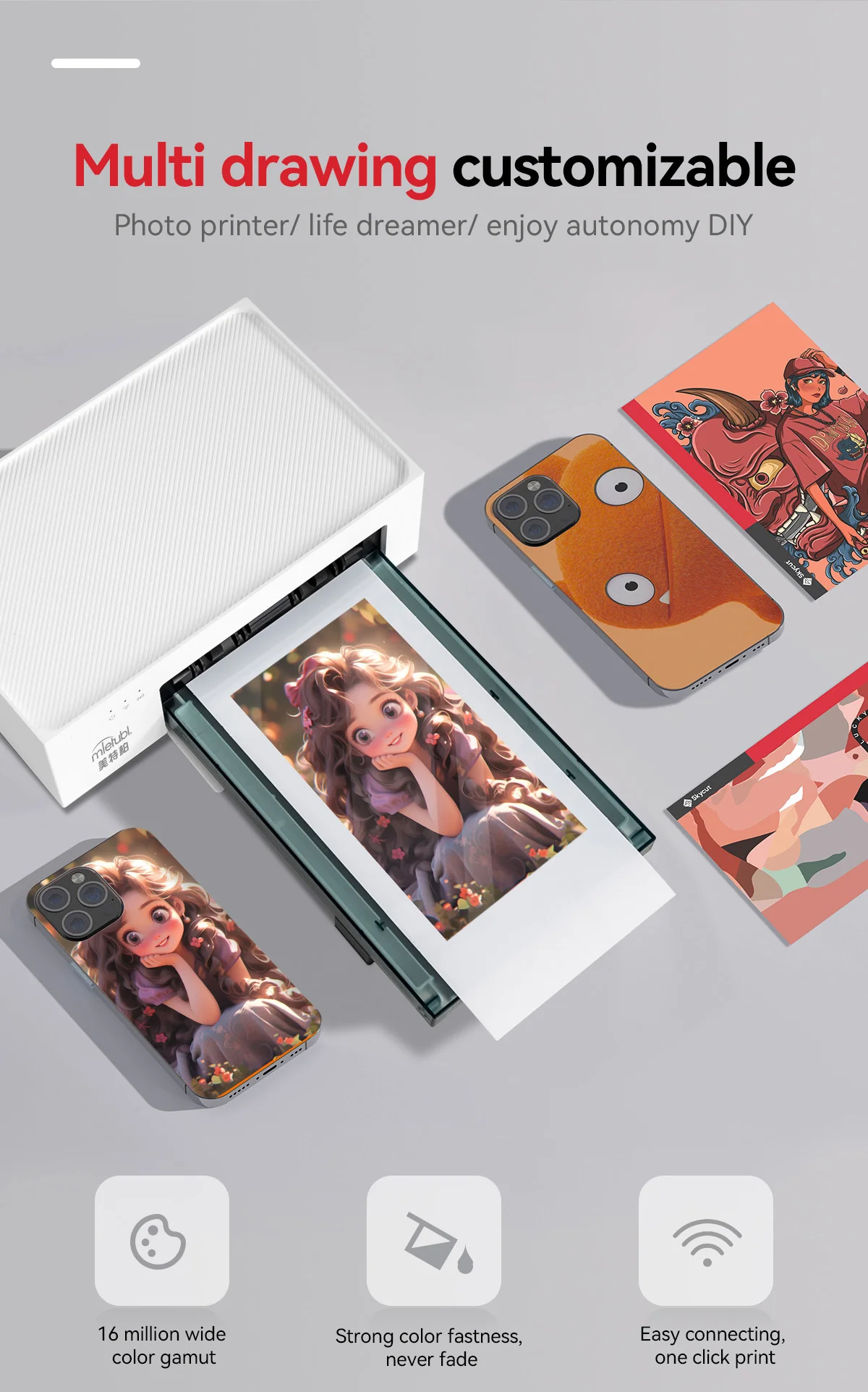 Mietubl Customizable Mobile Phone Back Sticker Wireless New Portable ...