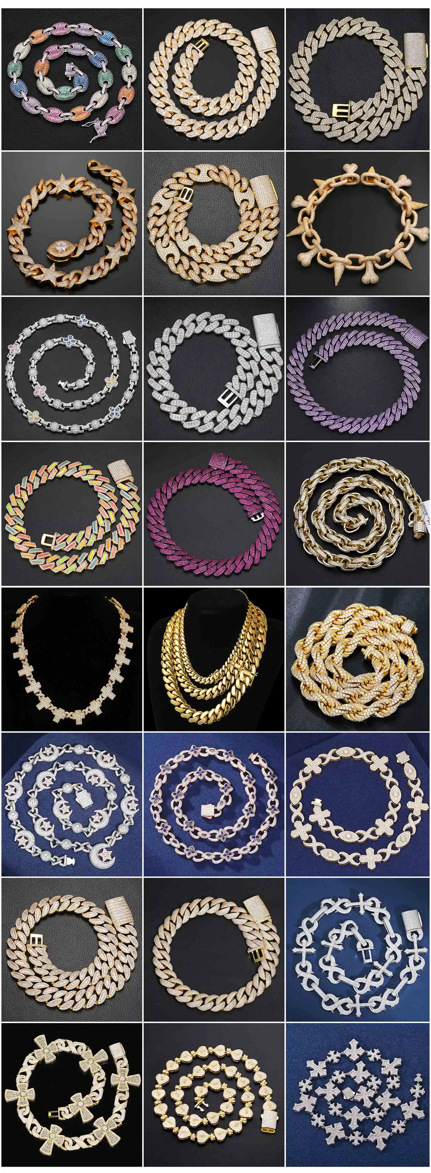 Wholesale 10K 14K 18K Real Gold Plated Cuban Link Chain Luxury Men's ...