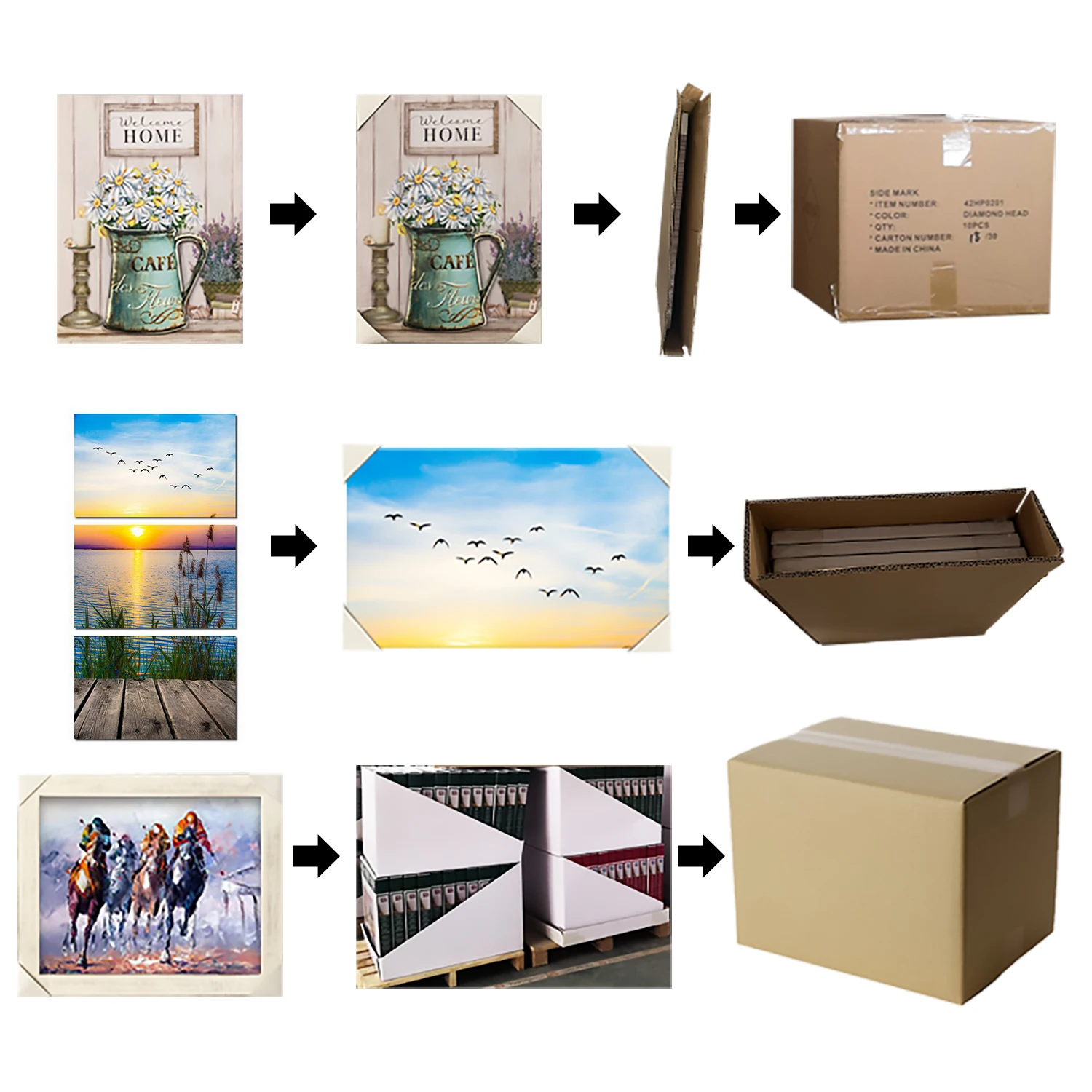 Led Lights Frame Wall Nordic Poster Art Home Decor Urban Night Scene ...