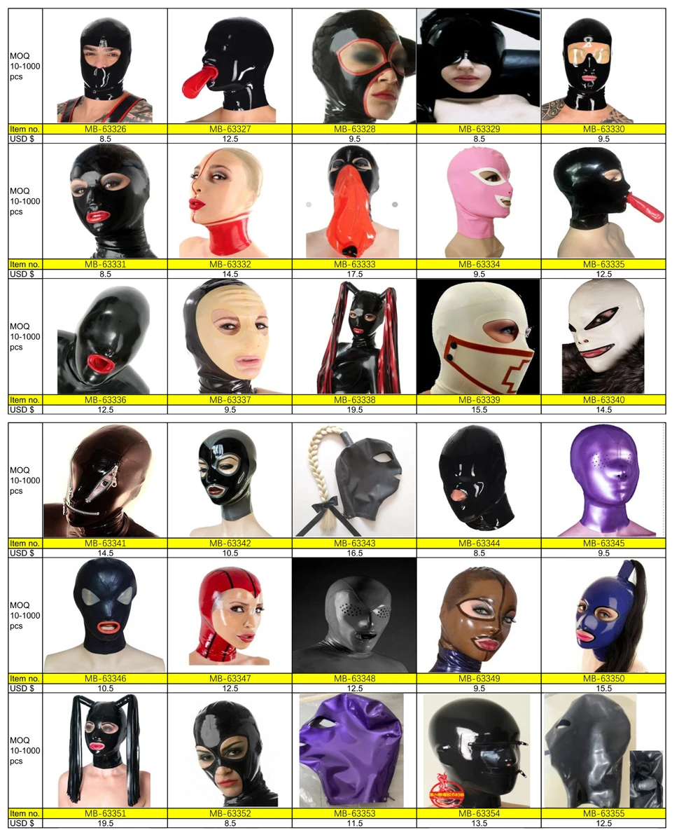 Complete-Type Latex Rubber Wind Hatband Long Nose Nozzle Teeth Gag ...