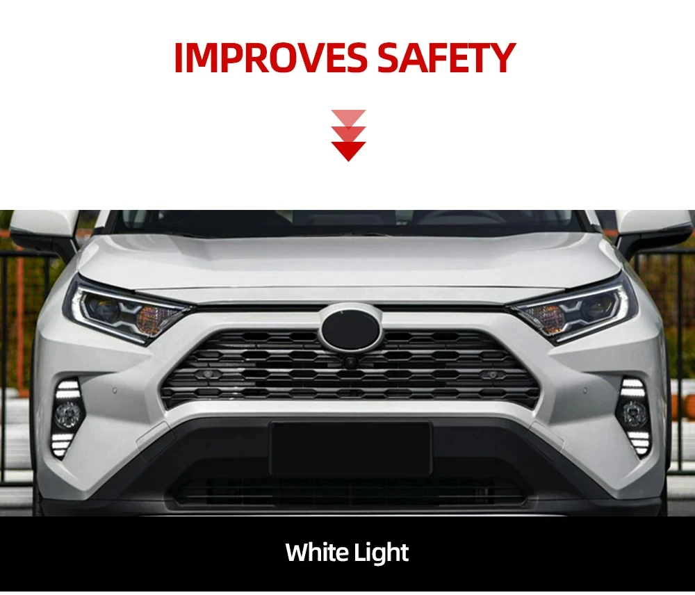 Fog Lights Led Drl For Toyota Rav4 2019-2022 Rav 4 Daytime Running ...